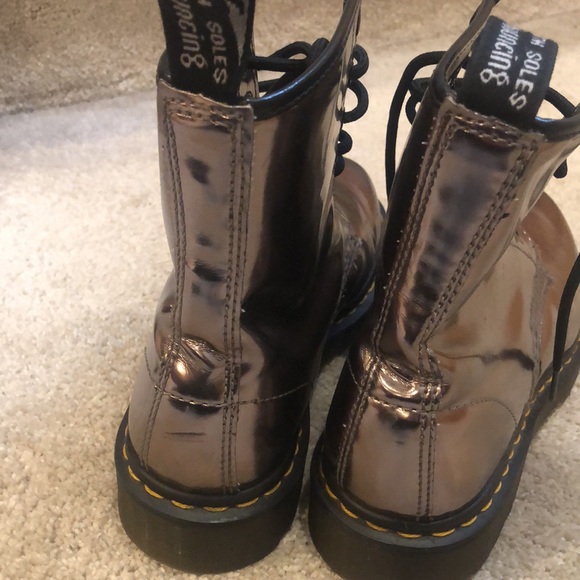 Dr. Martens | Shoes | Doc Martens In Metallic Silver | Poshmark